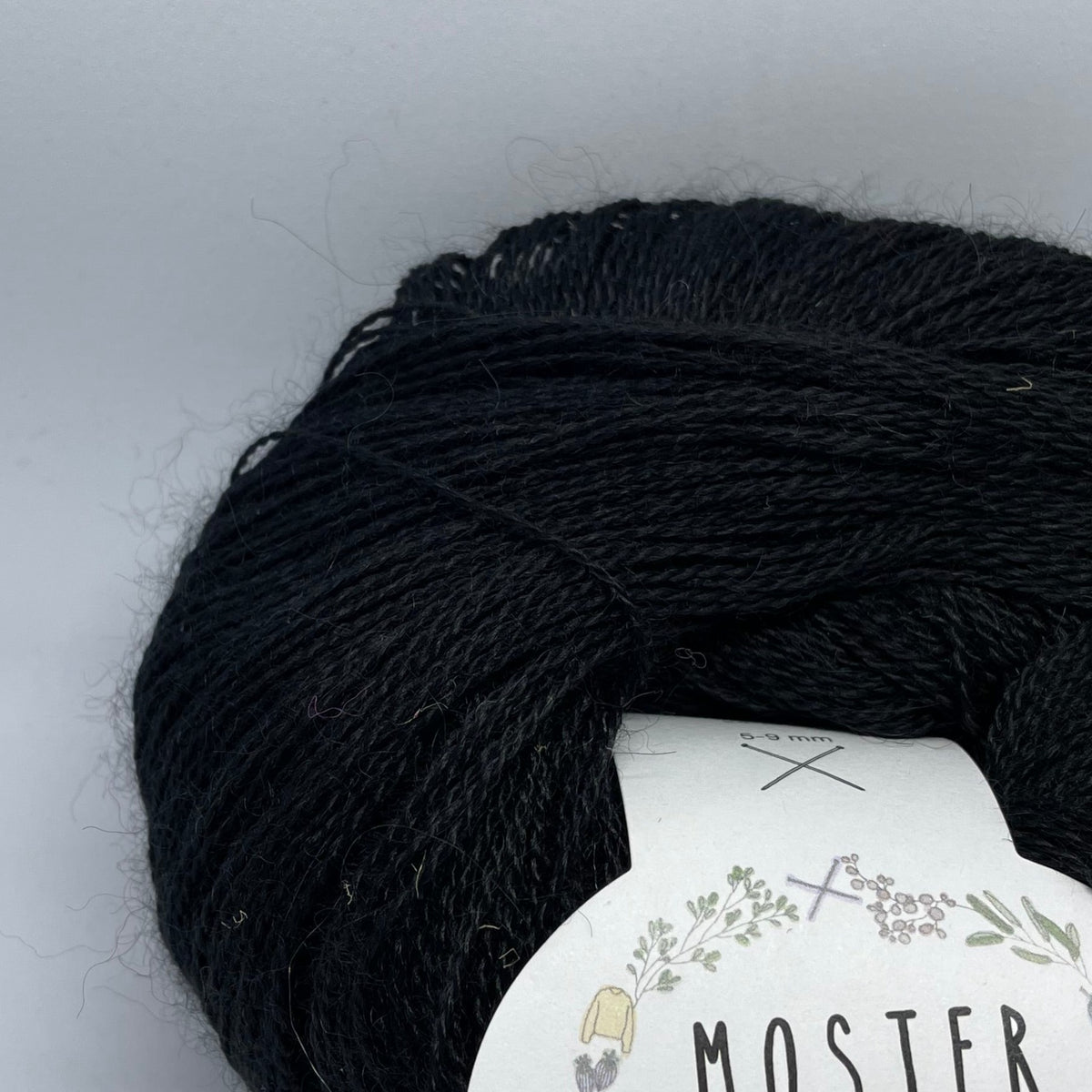 MUHU 2/16 SORT - BABY ALPACA - GARN - STRIKKE - NØGLE - STRIK - FIBER ...